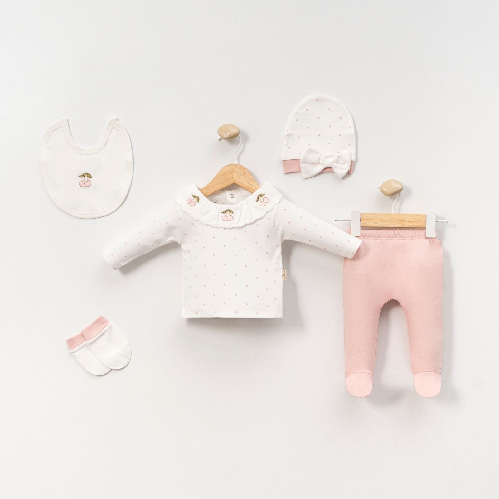 KIZ 1/3 AY BABY CHERRY 5 LI SET - Toptan Bebe | Malkoç Toptan Bebe Giyim